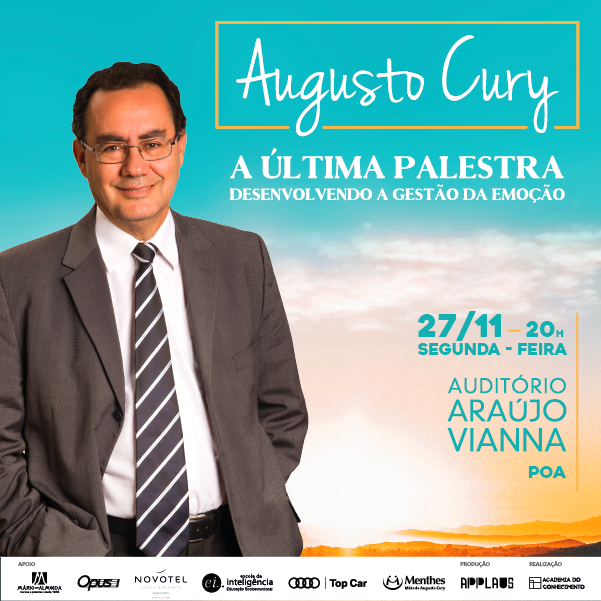 Escritor Augusto Cury fará palestra em Porto Alegre – No Palco
